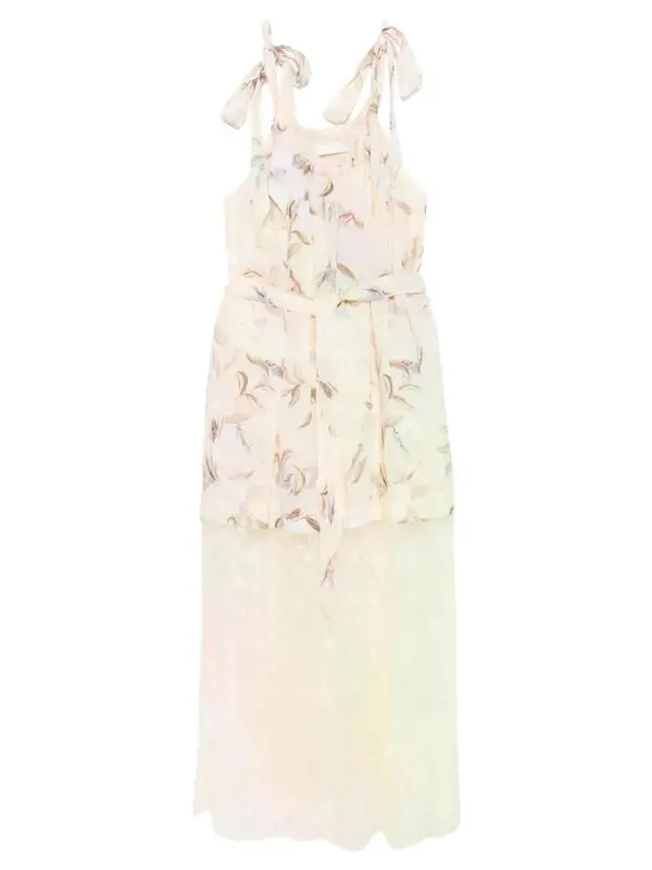Zimmermann Cascadian Lace Midi Dress - Neutrals