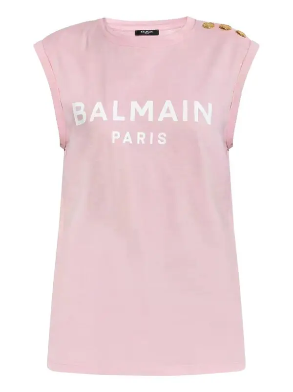 Balmain Logo-print Tank Top - Pink