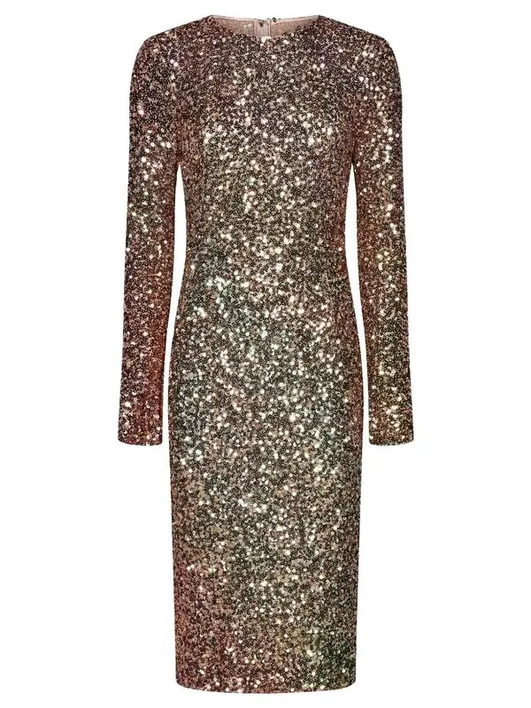 Dolce & Gabbana Sequined Bodycon Midi Dress - Pink