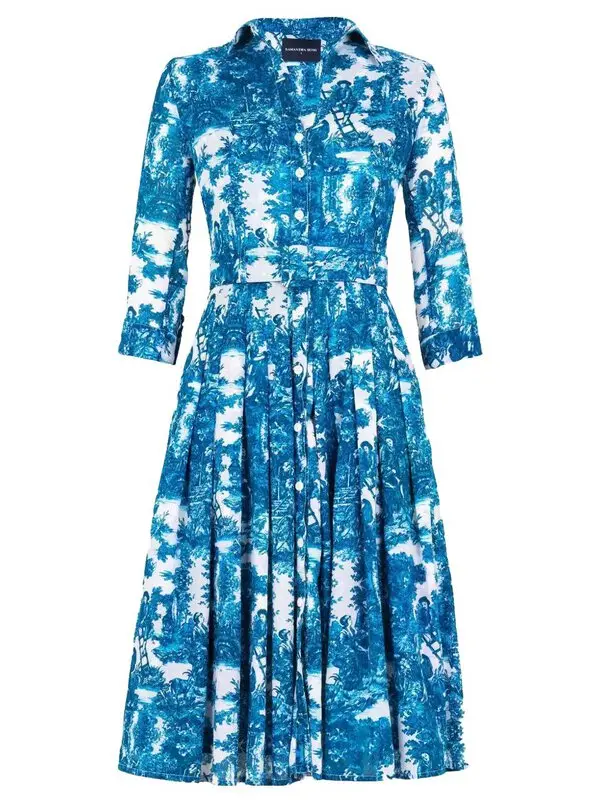Samantha Sung Audrey Shirt Dress - Blue