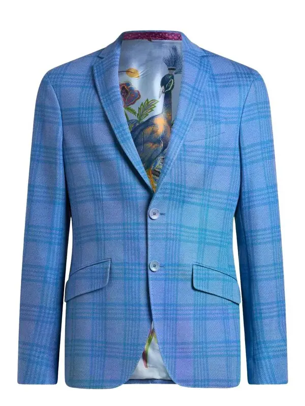 Etro Prince Of Wales Jacquard Blazer - Blue