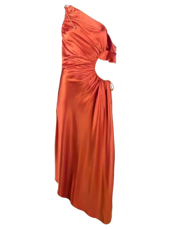 Cult Gaia One-shoulder Gathered-detail Dress - Orange