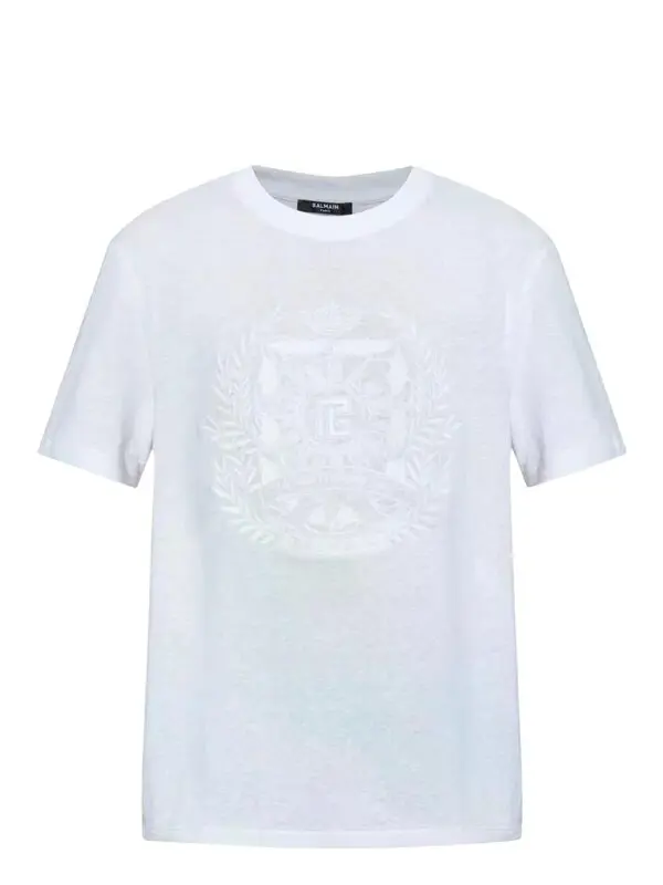 Balmain Embroidered-logo T-shirt - Blue
