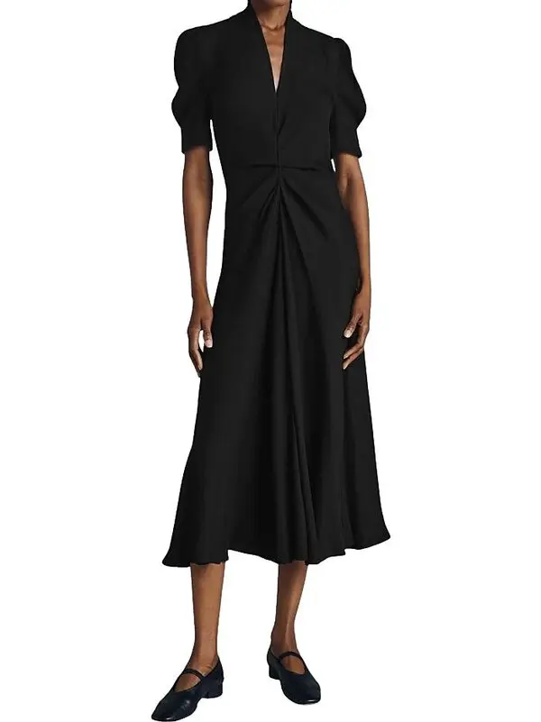 GHOST LONDON Capri Crepe Midi Dress - Black
