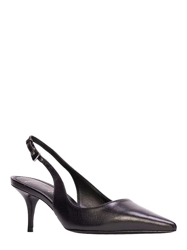 BLACK SUEDE STUDIO Pointed Slingback Pumps - Black