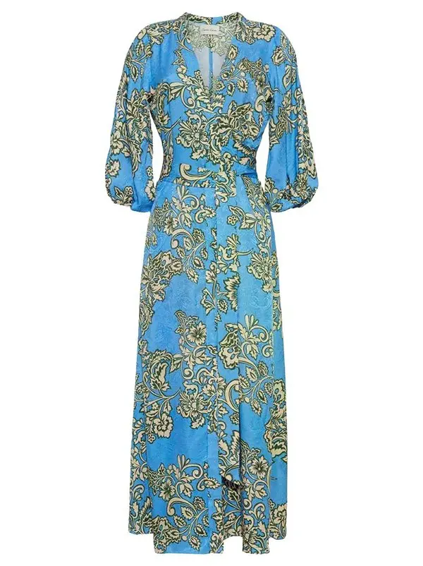 Cara Cara Floral-print Midi Dress - Blue