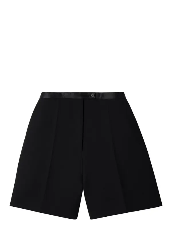 Khaite Micha Satin-trimmed Crepe Shorts - Black