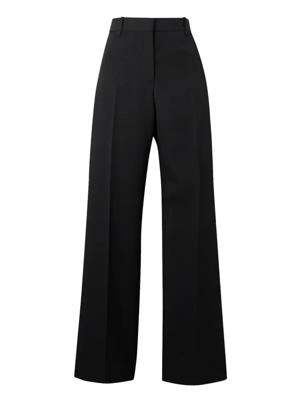 JIL SANDER Wool-gabardine Loose Fit Pants - Black