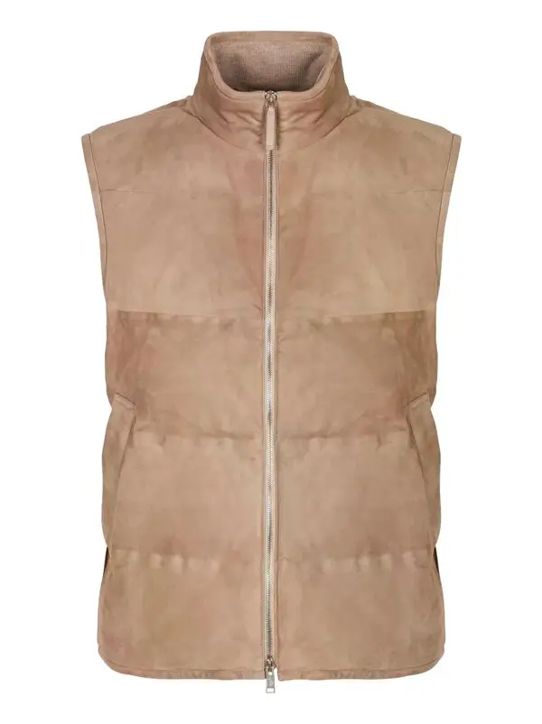 Zegna Suede Gilet - Neutrals