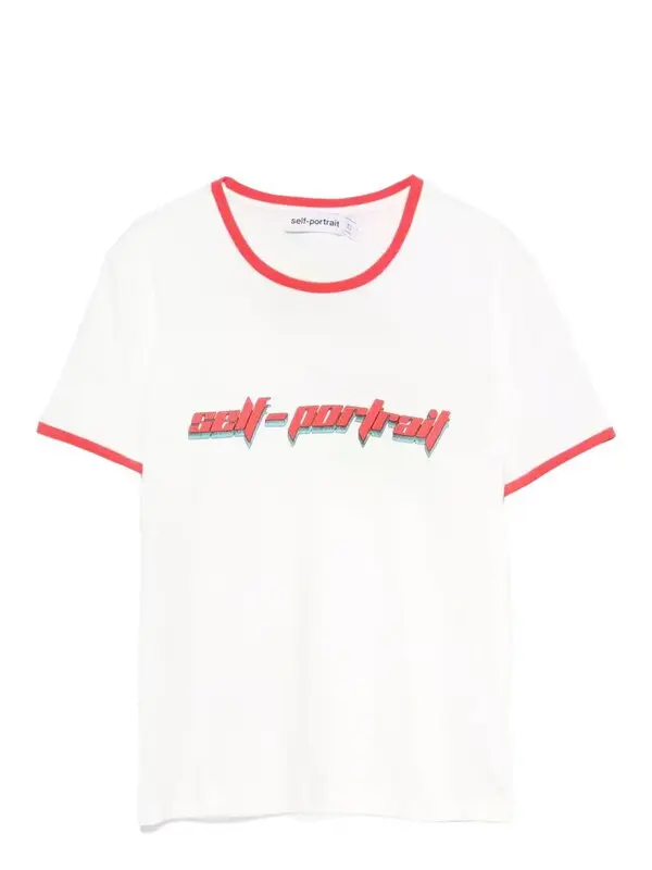 SELF-PORTRAIT Logo-print T-shirt - White