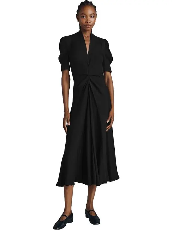 GHOST LONDON Capri Crepe Midi Dress - Black