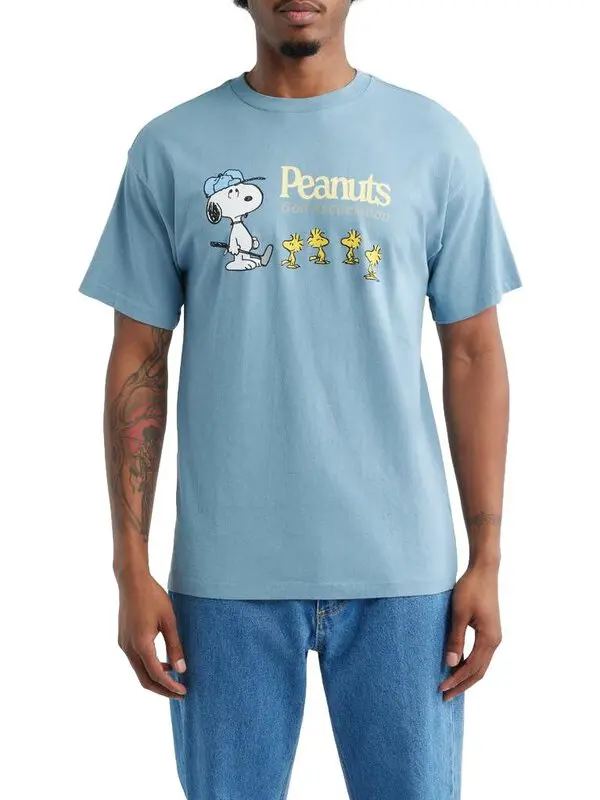 THE FORECAST AGENCY Peanuts Golf Association Graphic T-shirt - Grey Blue