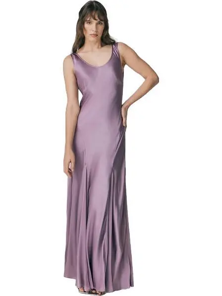 GHOST LONDON Willow Satin Maxi Slip Dress - Purple
