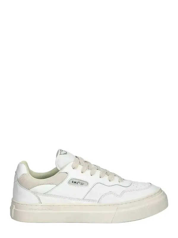 S.W.C STEPNEY WORKERS CLUB Leather Lace-up Sneakers - White