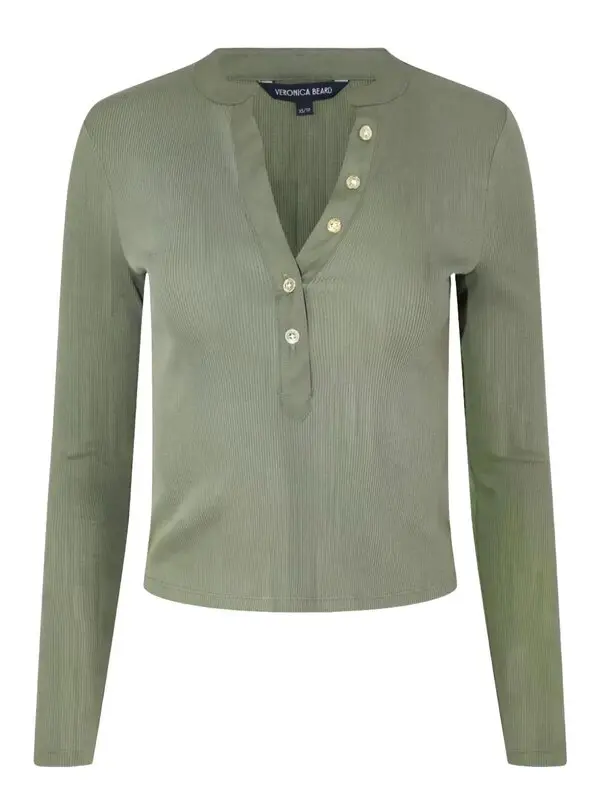 Veronica Beard Jocelyn Ribbed Top - Green