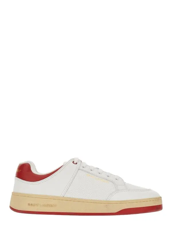 Saint Laurent Leather Sneakers - White