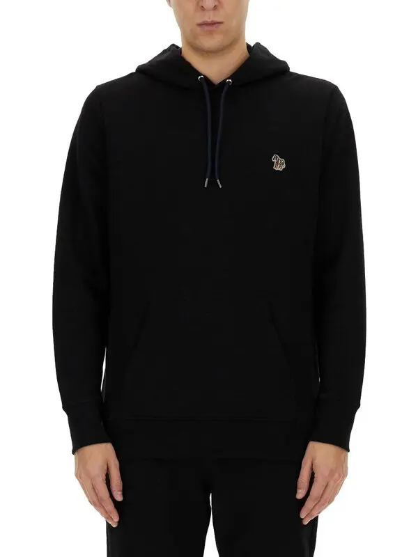 Paul Smith Regular Fit Organic Cotton Hoodie - Black