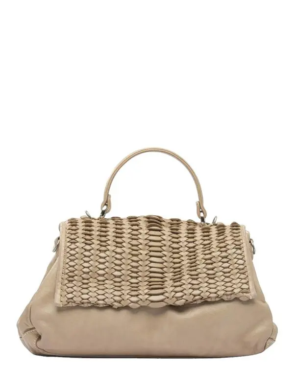 GIANCARLO NEVOLA Medium Leather Shoulder Bag - Beige