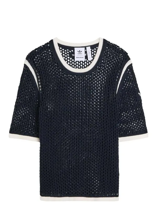 WALES BONNER Adidas X Open-knit T-shirt - Navy