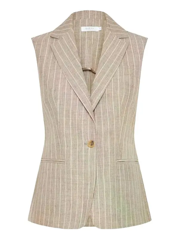 BARBA NAPOLI Striped Waistcoat - White
