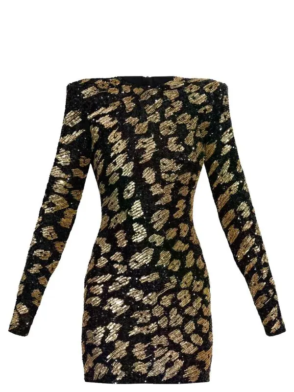 Balmain Sequin-embellished Mini Dress - Black