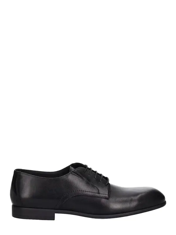 BALDININI Leather Derby Shoes - Black