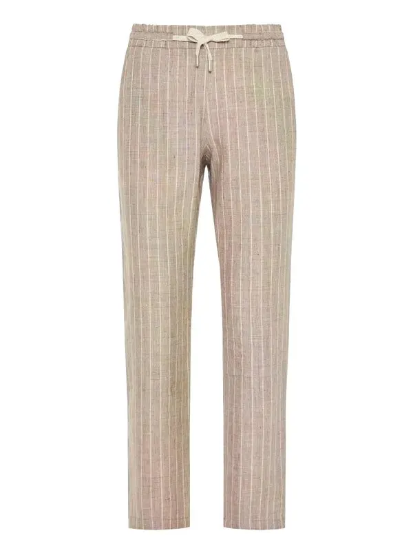 BARBA NAPOLI Striped Trousers - Neutrals