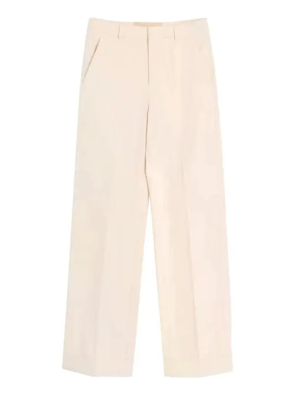 Valentino Garavani Cuffed Cotton Trousers - Neutrals