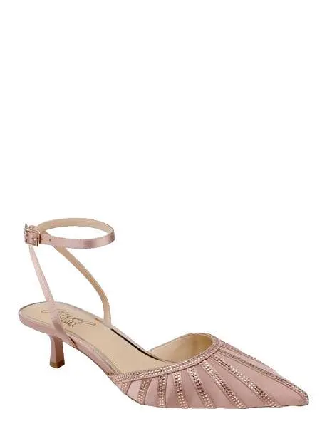 Badgley Mischka Fable Ankle Strap Pumps - Blush Satin