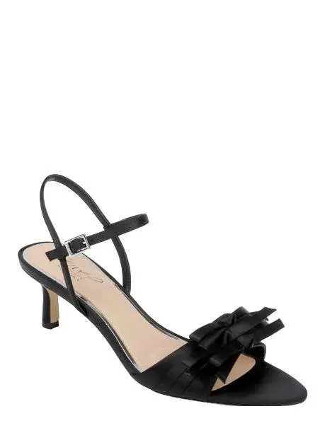 Badgley Mischka Floribeth Ankle Strap Sandal - Black Satin