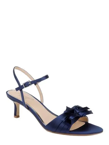 Badgley Mischka Floribeth Ankle Strap Sandal - Navy Satin