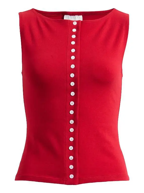 REFORMATION Julie Sleeveless Knit Top - Lipstick