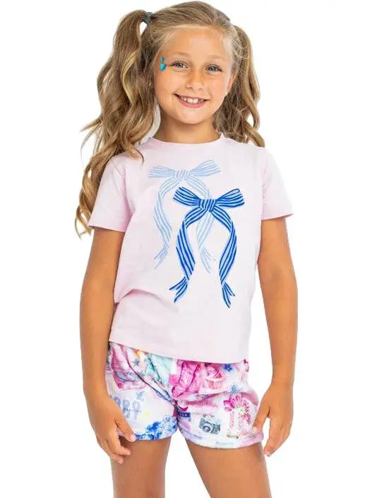 PREPPY GOOSE Pop Princess Plush Lounge Shorts - Multicolor