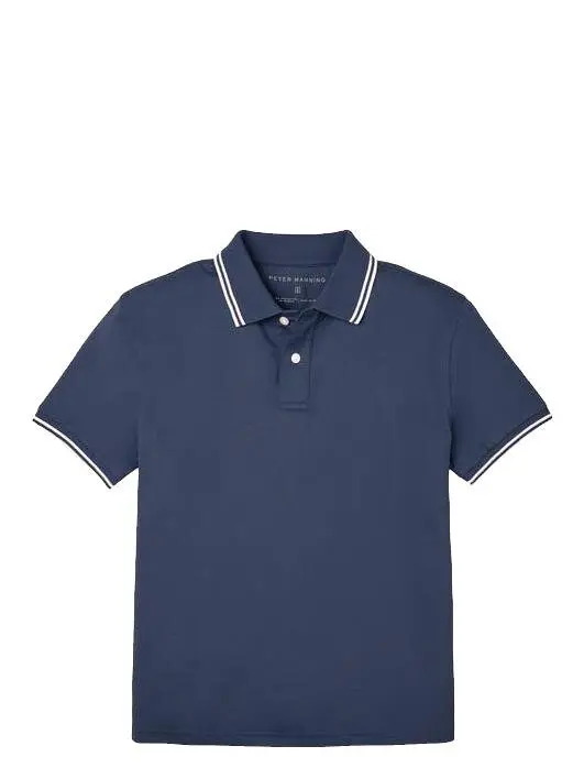 PETER MANNING NYC James Polo Shirt - Navy Tipped