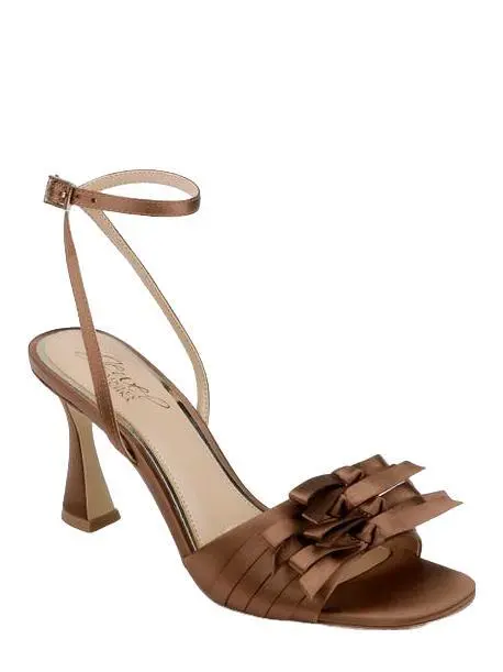 Badgley Mischka Flory Ankle Strap Sandal - Chocolate Satin