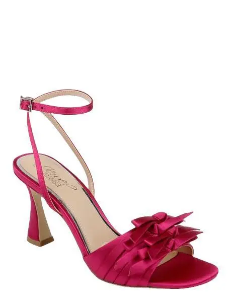Badgley Mischka Flory Ankle Strap Sandal - Passion Pink Satin