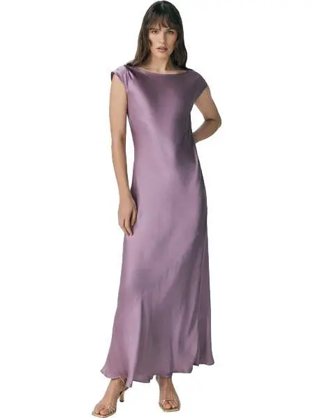 GHOST LONDON Averie Boat Neck Maxi Dress - Purple