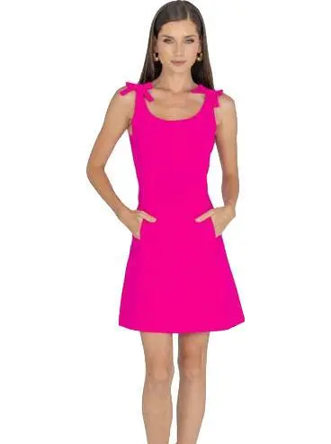 AKALIA Aria Bow Sleeveless Mini Dress - Pink