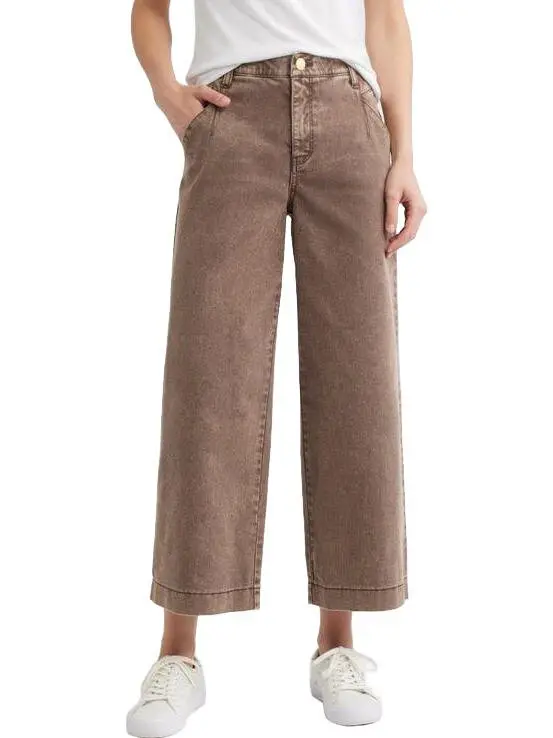Wit & Wisdom Skyrise Ankle Wide Leg Jeans - Washed Dark Walnut