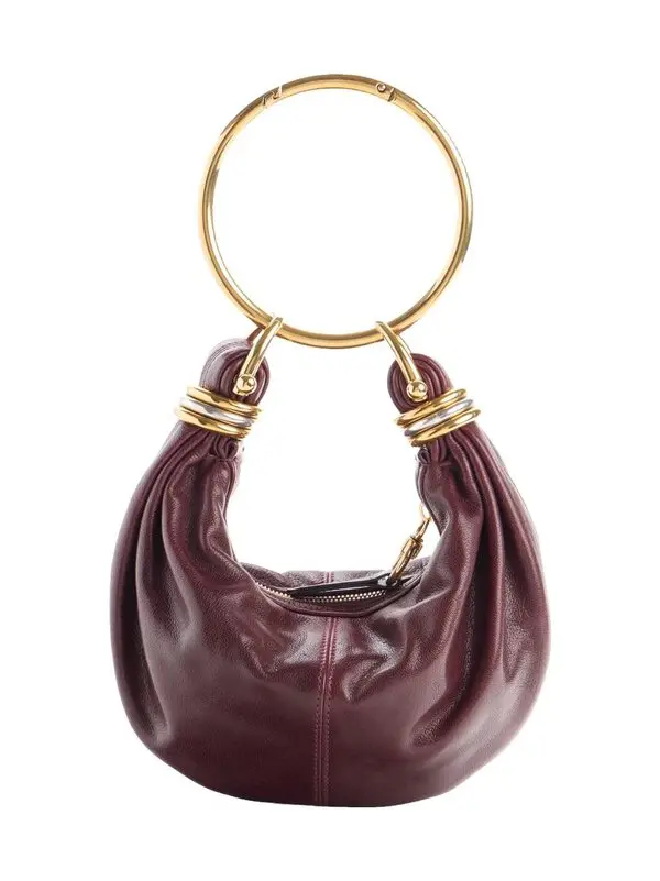 Chloé Mini Leather Hobo Bag - Grenat