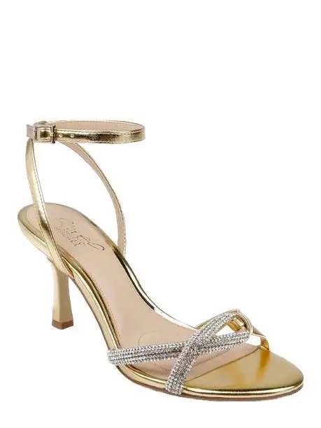 Badgley Mischka Fiji Ankle Strap Sandal - Gold Leather