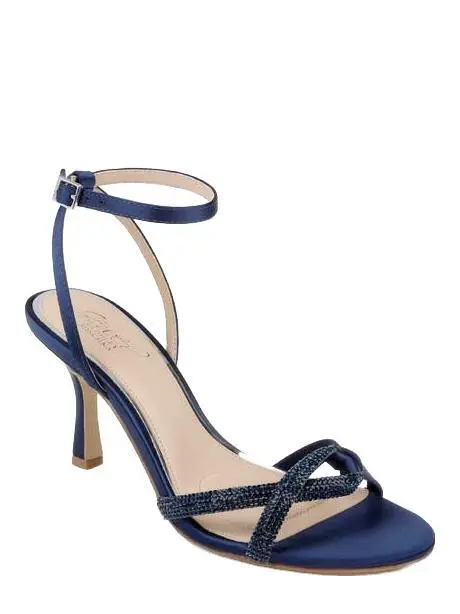 Badgley Mischka Fiji Ankle Strap Sandal - Navy Satin