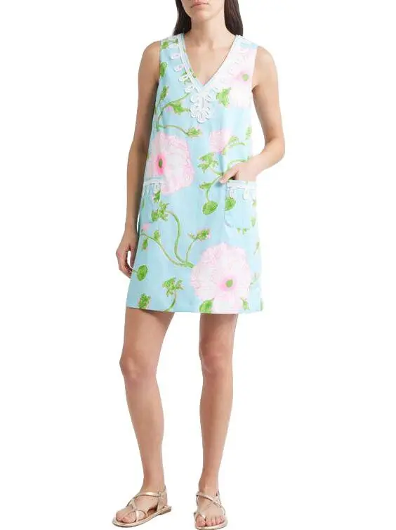 LILLY PULITZER® Sidonie Floral Stretch-cotton Shift Dress - Fresh Water