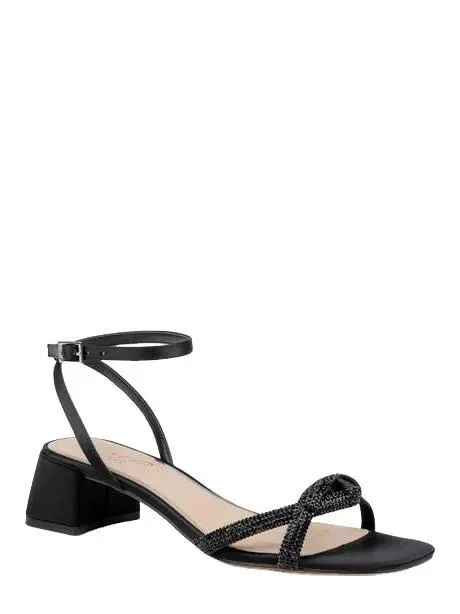 Badgley Mischka Fern Ankle Strap Sandal - Black Satin
