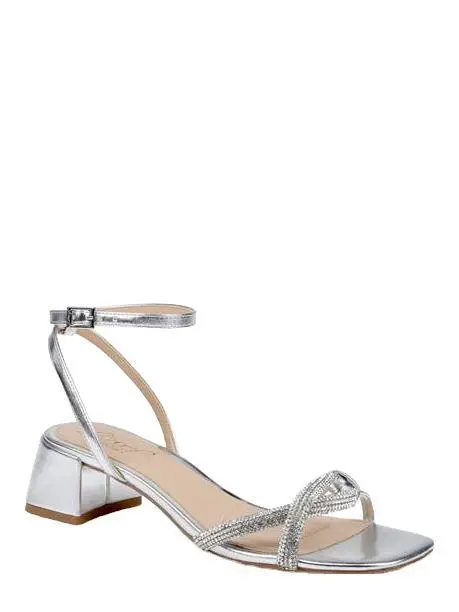 Badgley Mischka Fern Ankle Strap Sandal - Silver Leather