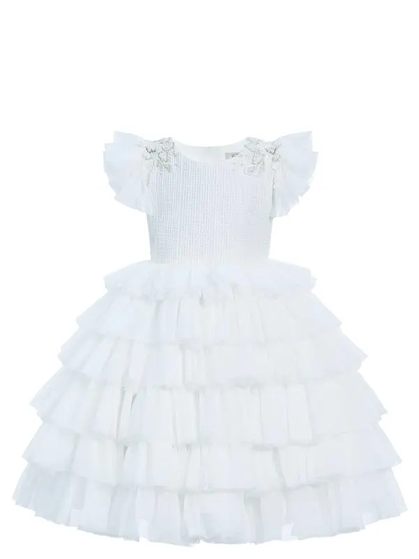 TULLEEN Elrose Ruffled Layered Dress - White