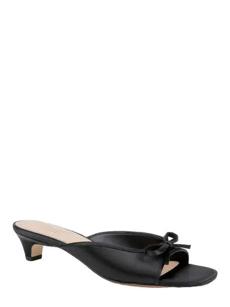 Badgley Mischka Felisha Kitten Heel Slide Sandal - Black Satin