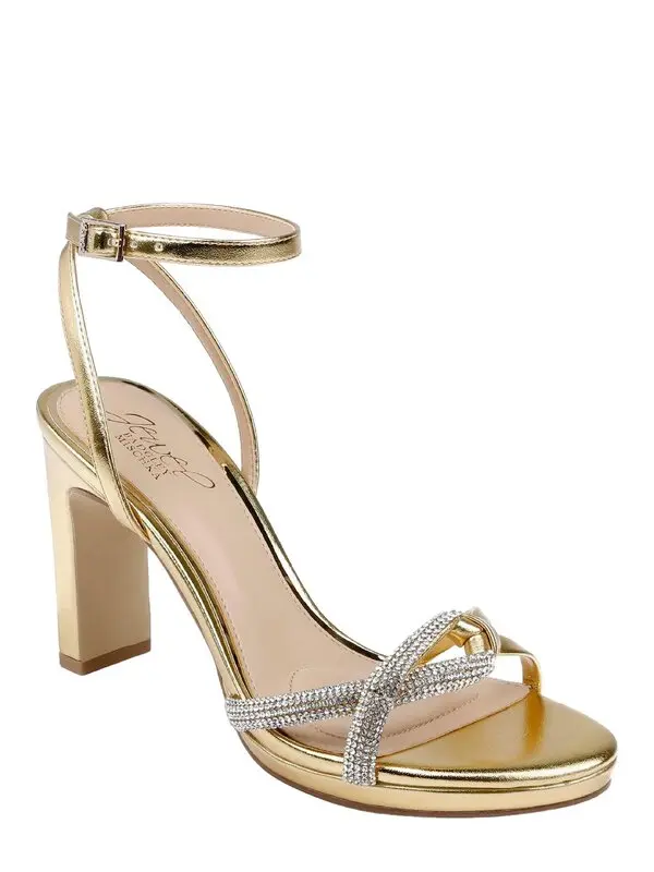 Badgley Mischka Fila Platform Sandal - Gold Leather