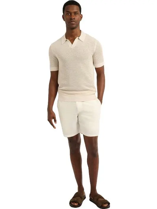 Onia Mesh Knit Polo - Stone