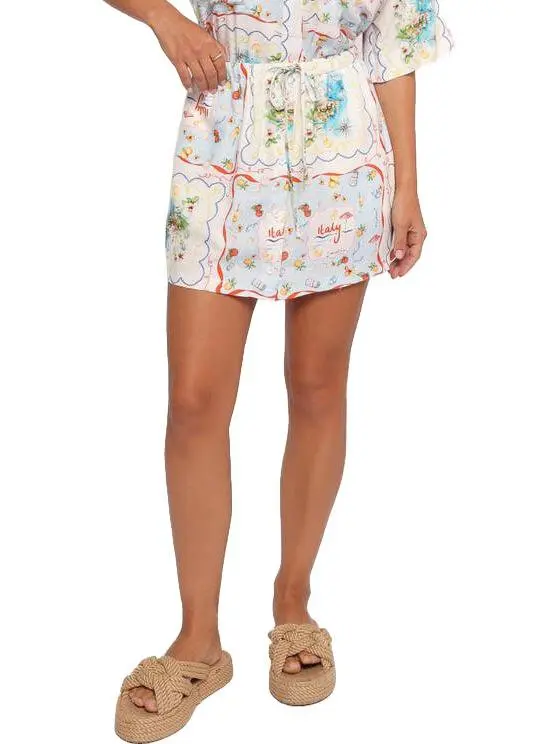 PETAL & PUP Printed Miniskirt With Drawstring - Lucia